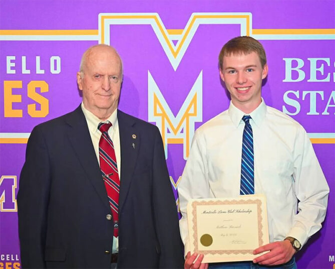 2024 Lions Scholarship Awarded to Matthew Barnick – Monticello Lions Club